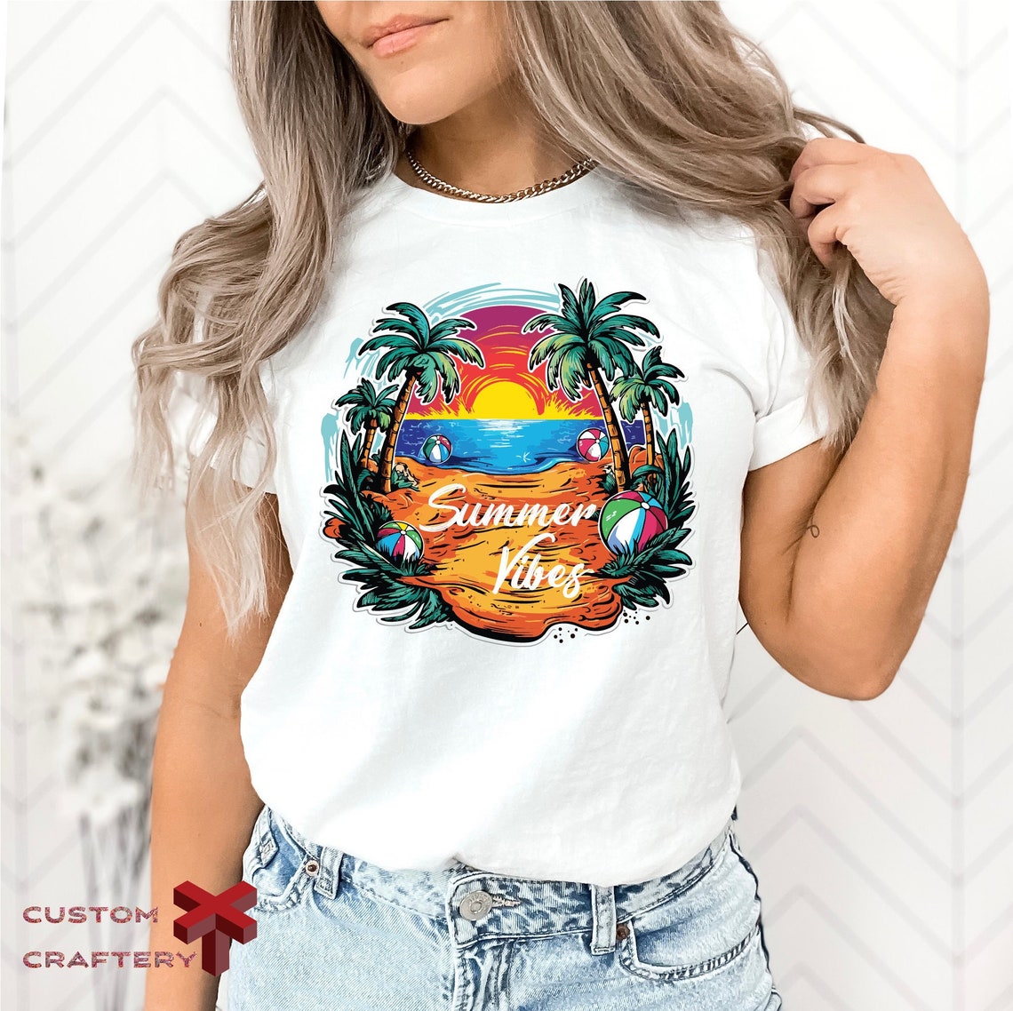 Tiny Hug Summer Vibes T-Shirt, Colorful Summer Shirts For Women ...
