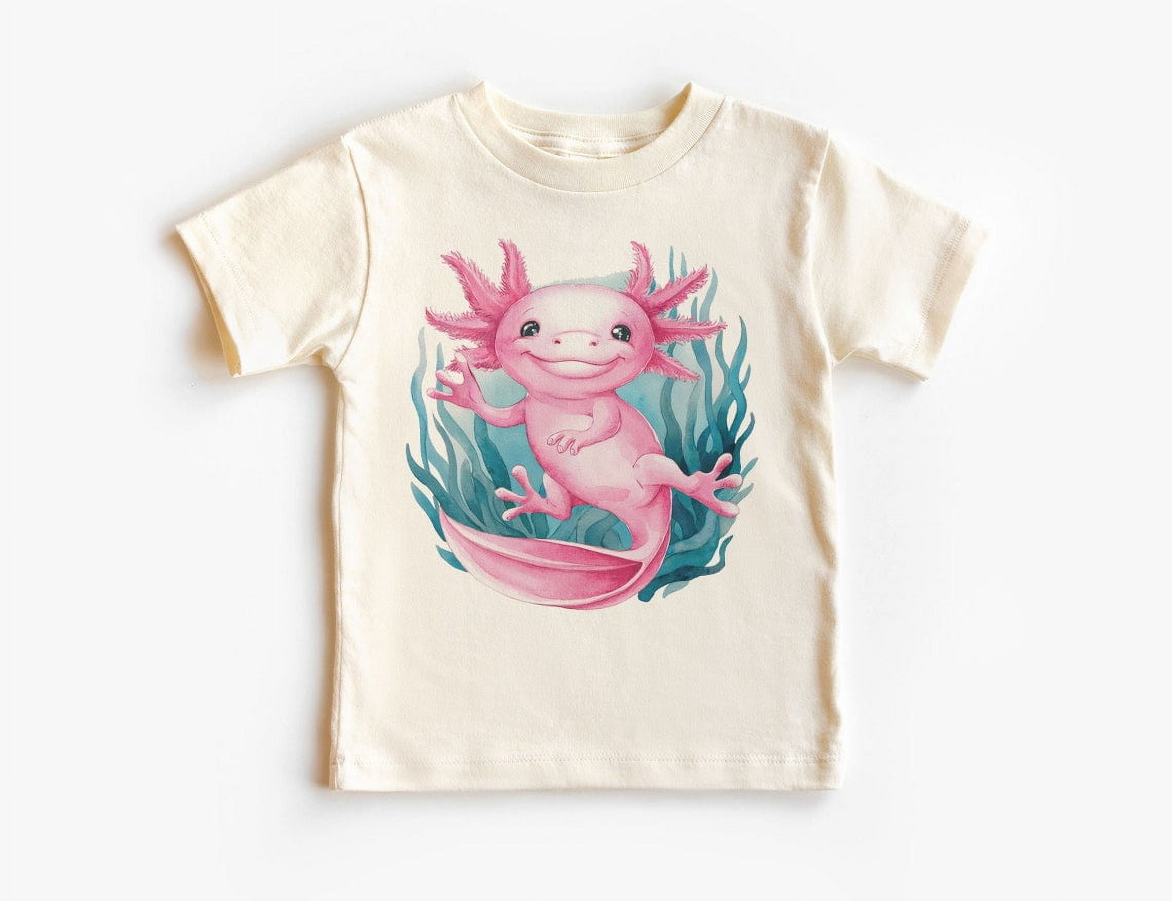 Tiny Hug Swimming Pink Axolotl Salamander Kids Shirt - Educational ...