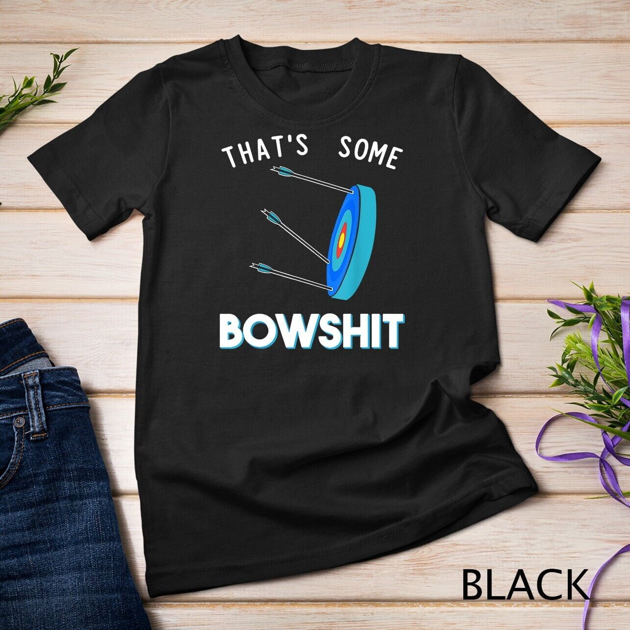 Tiny Hug That'S Some Bowshit Funny Archery Bow Arrow Target Unisex T-Shirt - Walmart.com