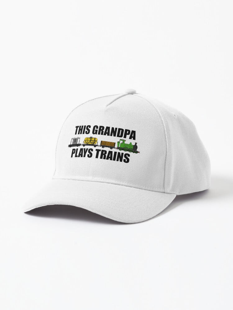 Tiny Hug This Grandpa Plays Trains Steam Locomotive Father'S Day Cap ...