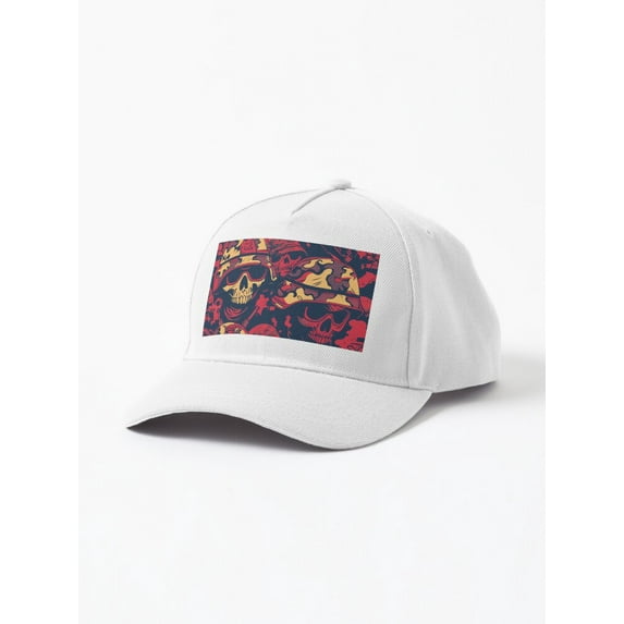 Tiny Hug Tiled Military Skull Pattern Cap, Hats For Men, Gift For Him ...