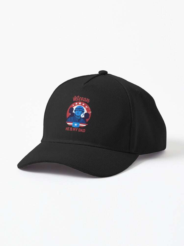 Tiny Hug Veteran He Is My Dad - Patriotic Gift For Veterans Day, Cap ...