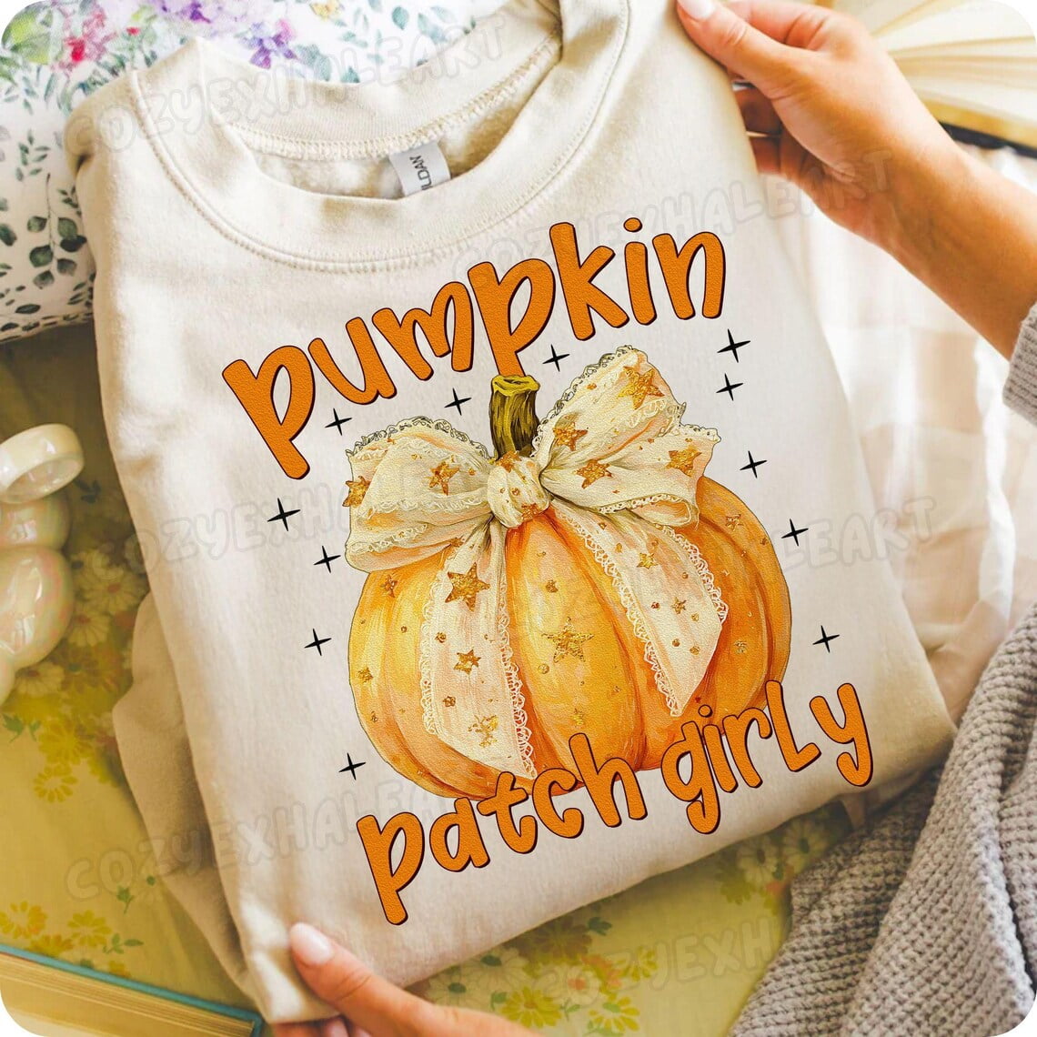 Tiny Hug Vintage Coquette Autumn Pumpkin Patch Sublimation Design For ...