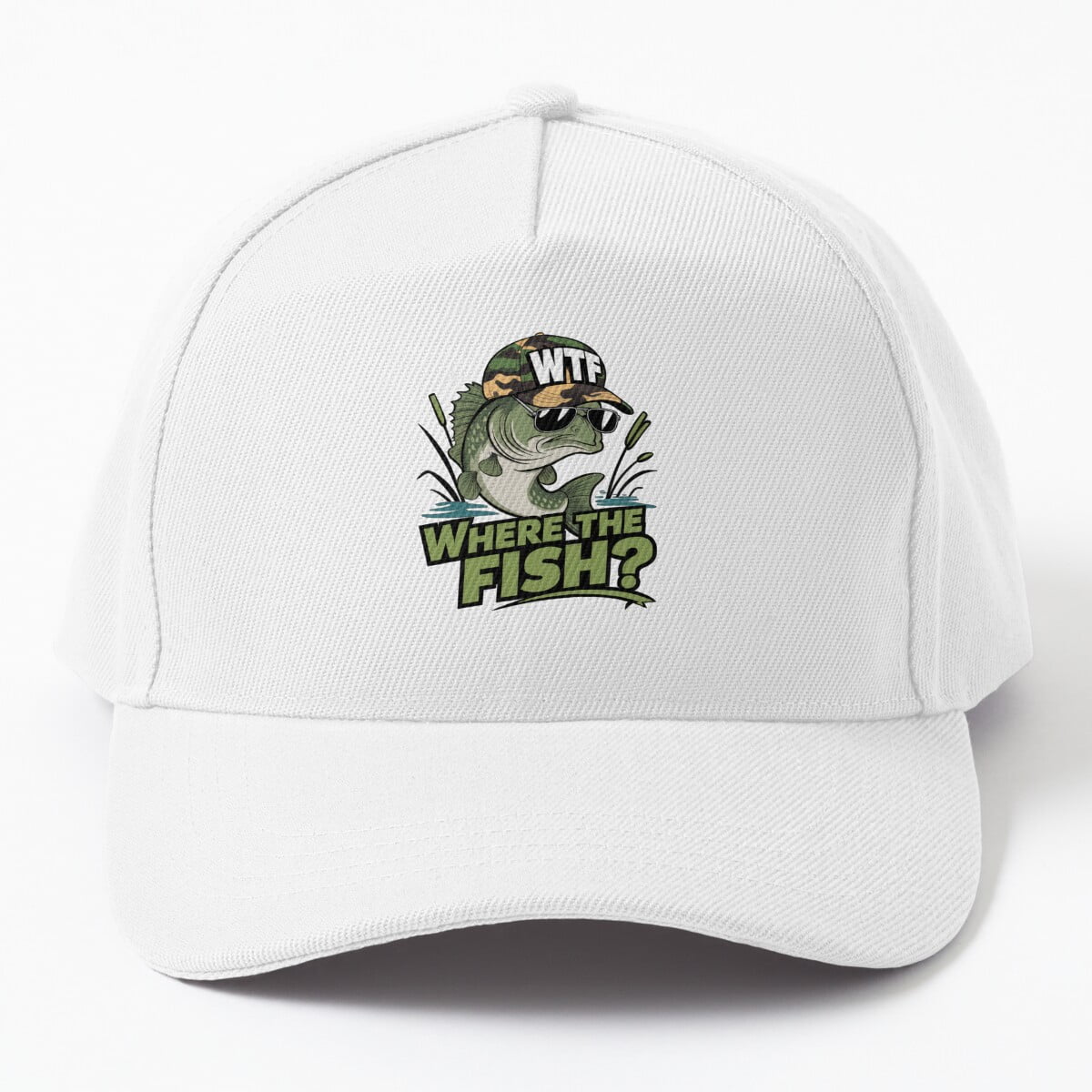 Tiny Hug "Where The Fish?" Fish Print Design Cap Hats For Men, Gift For ...