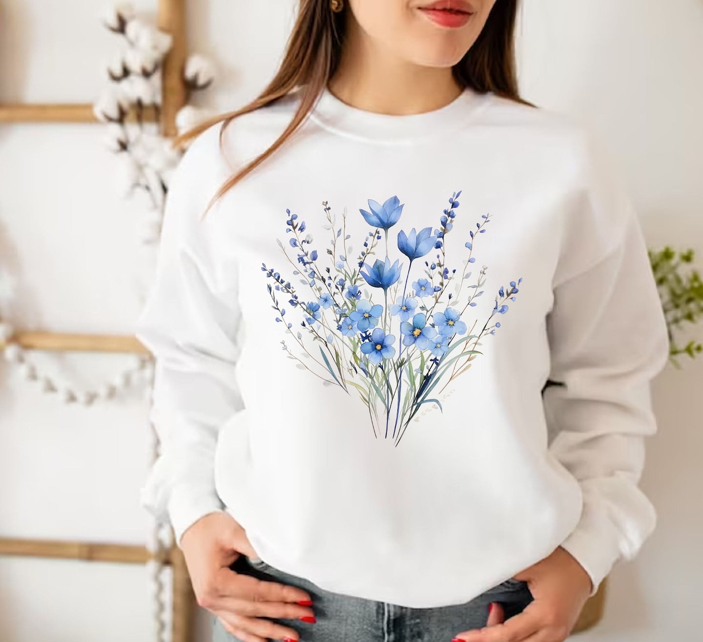 Tiny Hug Wildflower Garden Sweatshirt, Nature-Inspired Pullover Perfect ...
