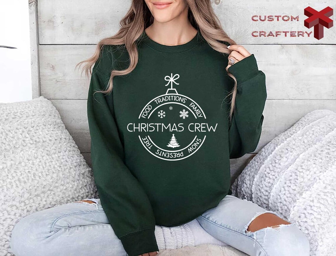 Tiny Hug Winter Holiday Crew Sweatshirt, Food Traditions Family Sweater ...