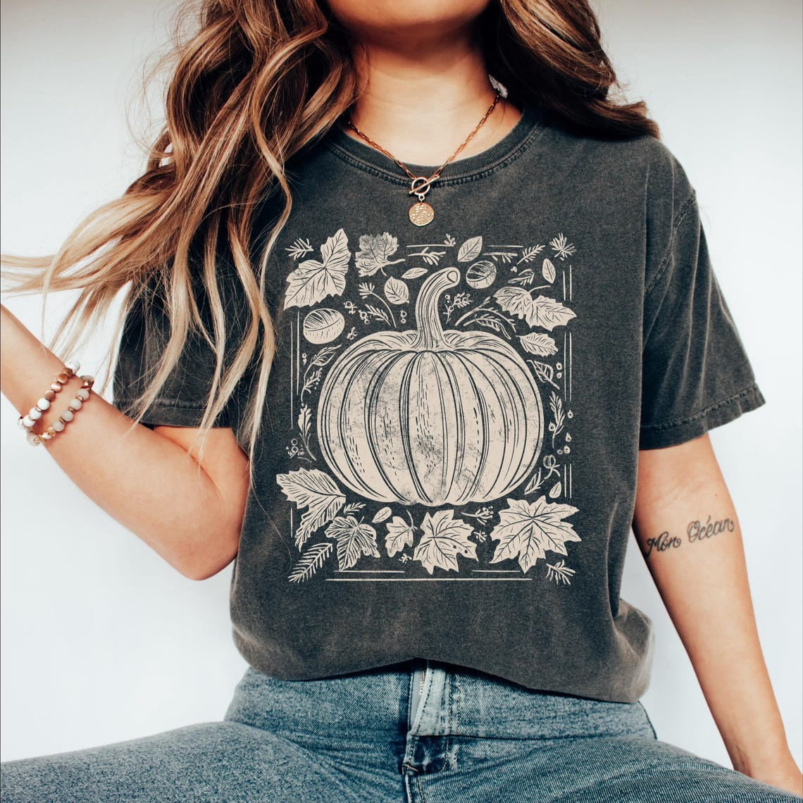 Tiny Hug Womens Floral Pumpkin Shirt, Retro Fall Shirt, Cozy Autumn ...