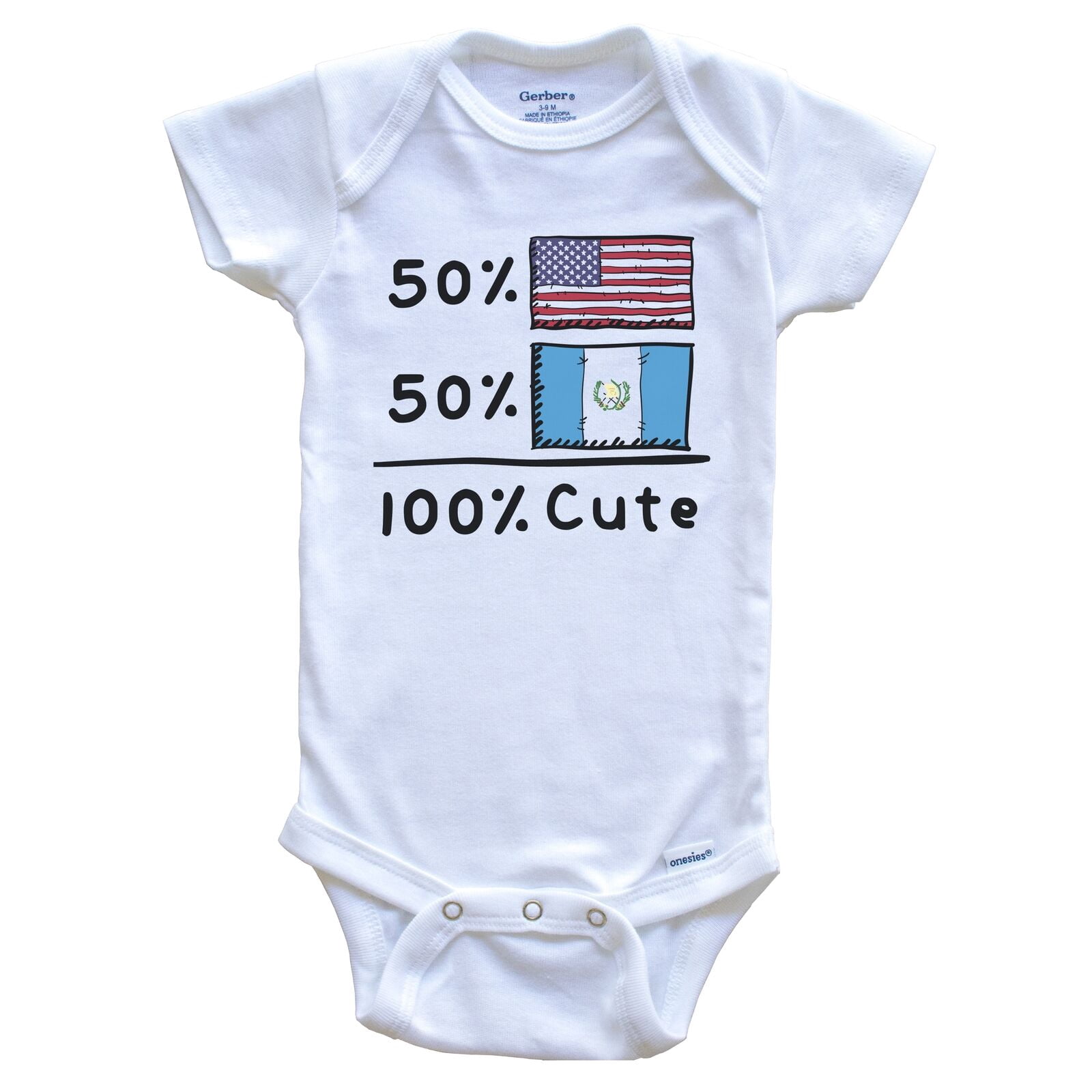 Tiny Hug50% American 50% Guatemalan 100% Cute Guatemala Usa Flags Baby ...