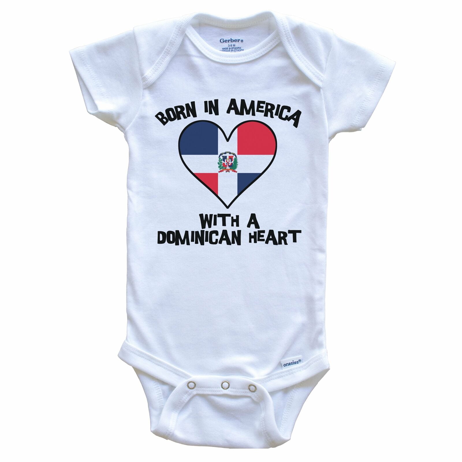 Tiny HugBorn In America With A Dominican Heart Bodysuit Dominican ...