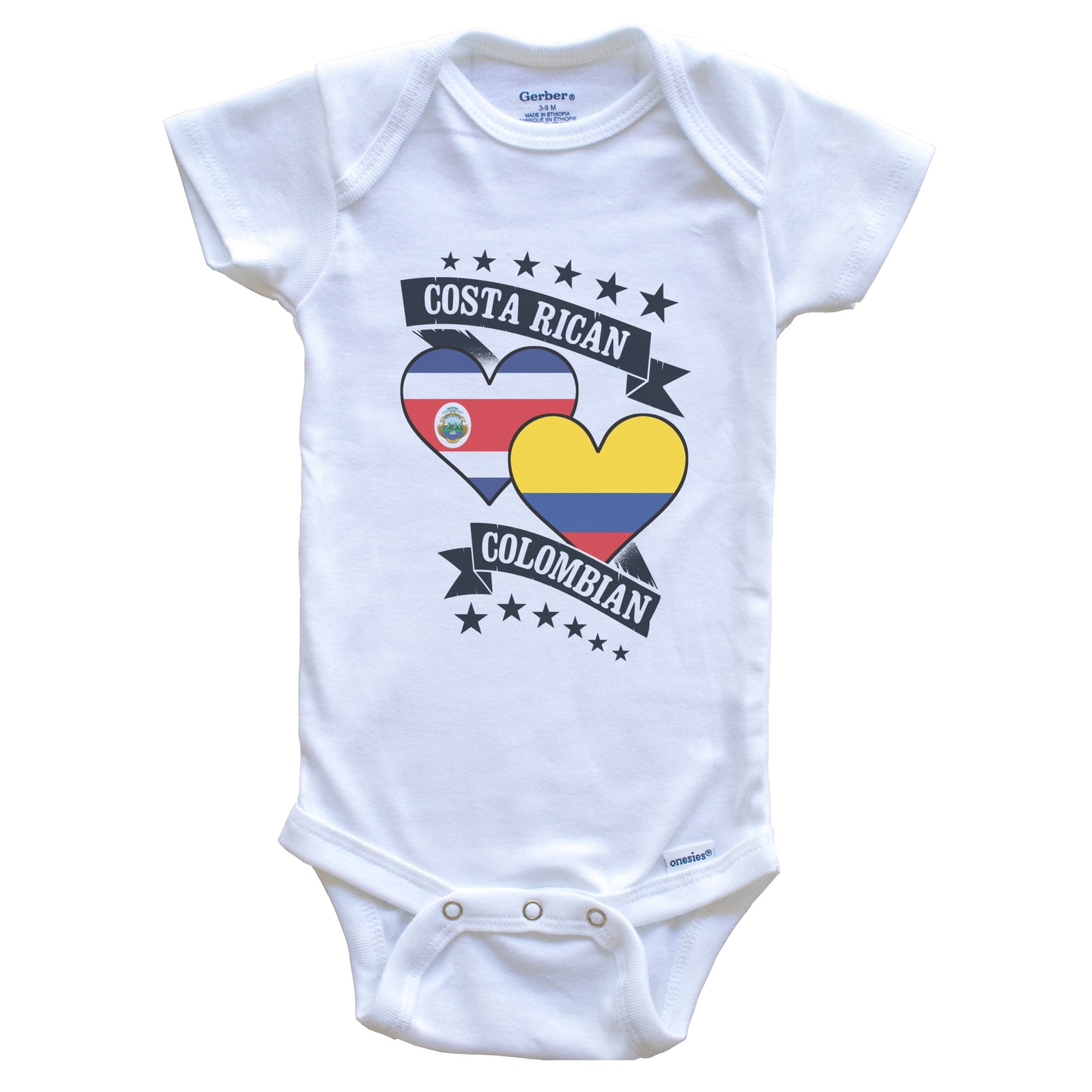 Tiny HugCosta Rican Colombian Heart Flags Costa Rica Colombia Baby ...