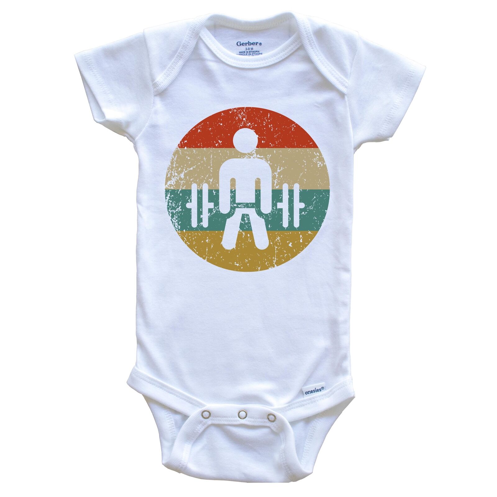 Tiny HugDead Lift Vintage Retro Style Weightlifting Circle Icon One ...