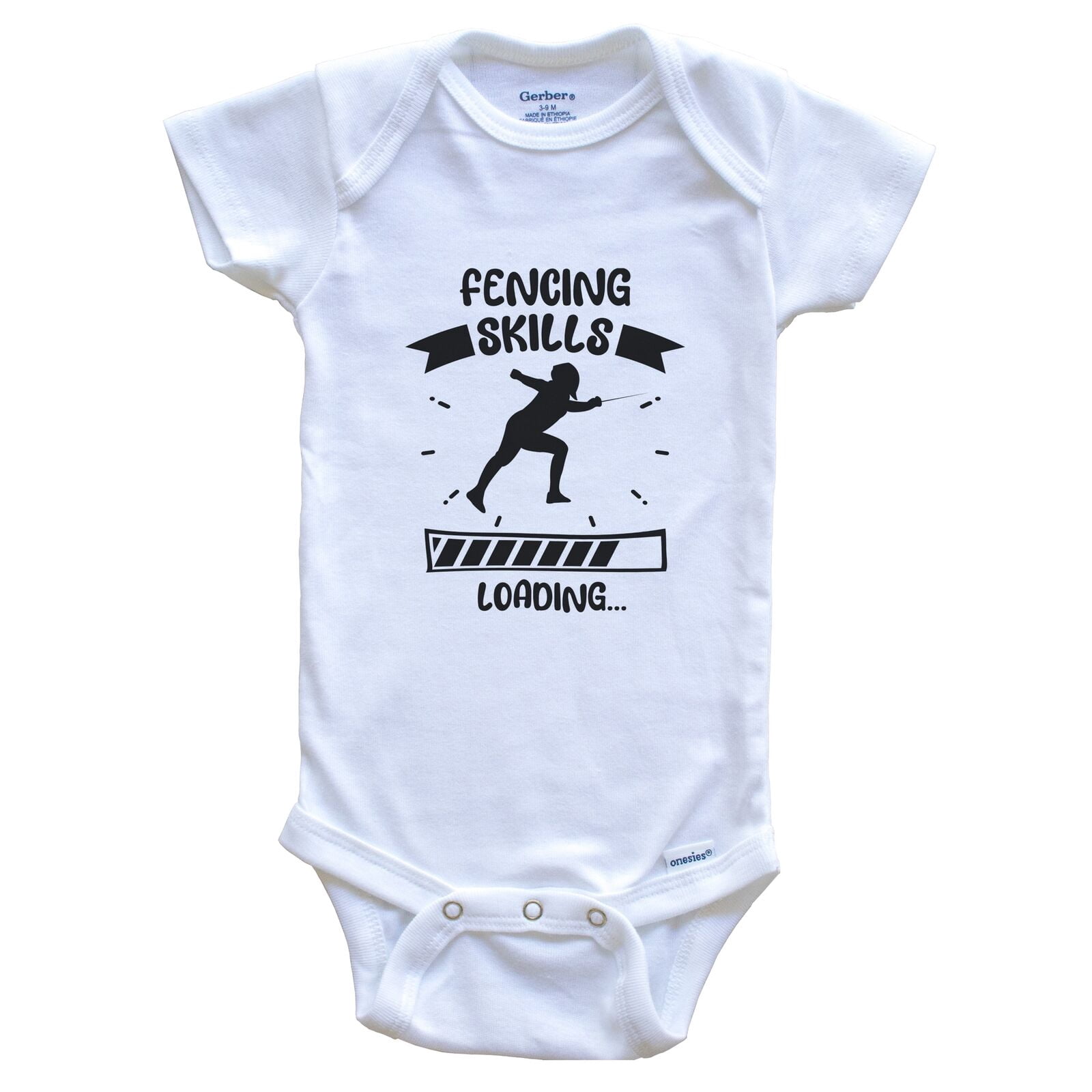 Tiny HugFencing Skills Loading Funny Fencing Baby Bodysuit, New Born ...