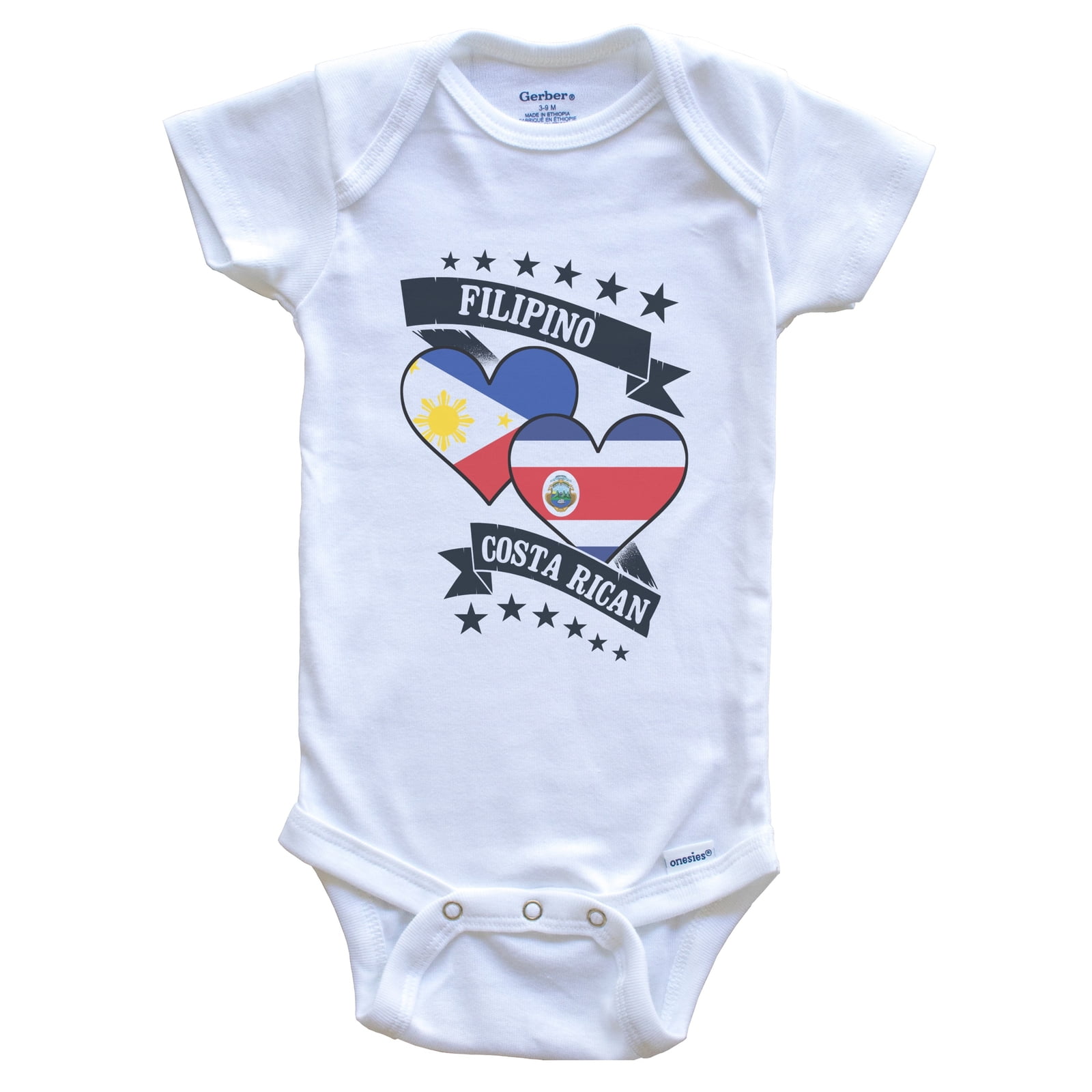Tiny HugFilipino Costa Rican Heart Flags Philippines Costa Rica Baby ...