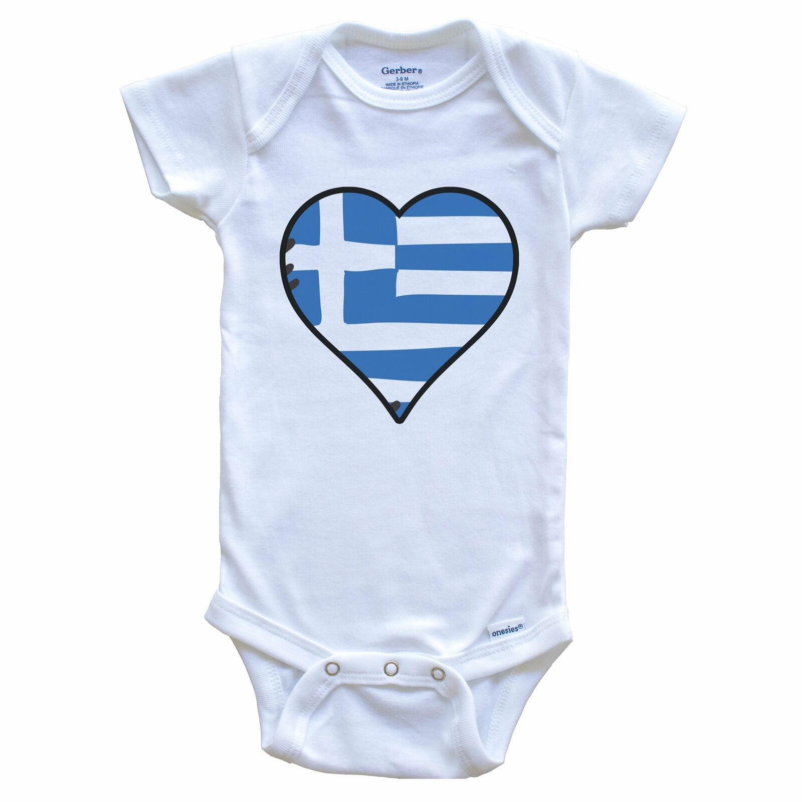 Tiny HugGreece Heart Greek Flag Baby Bodysuit, New Born, Baby Shower ...