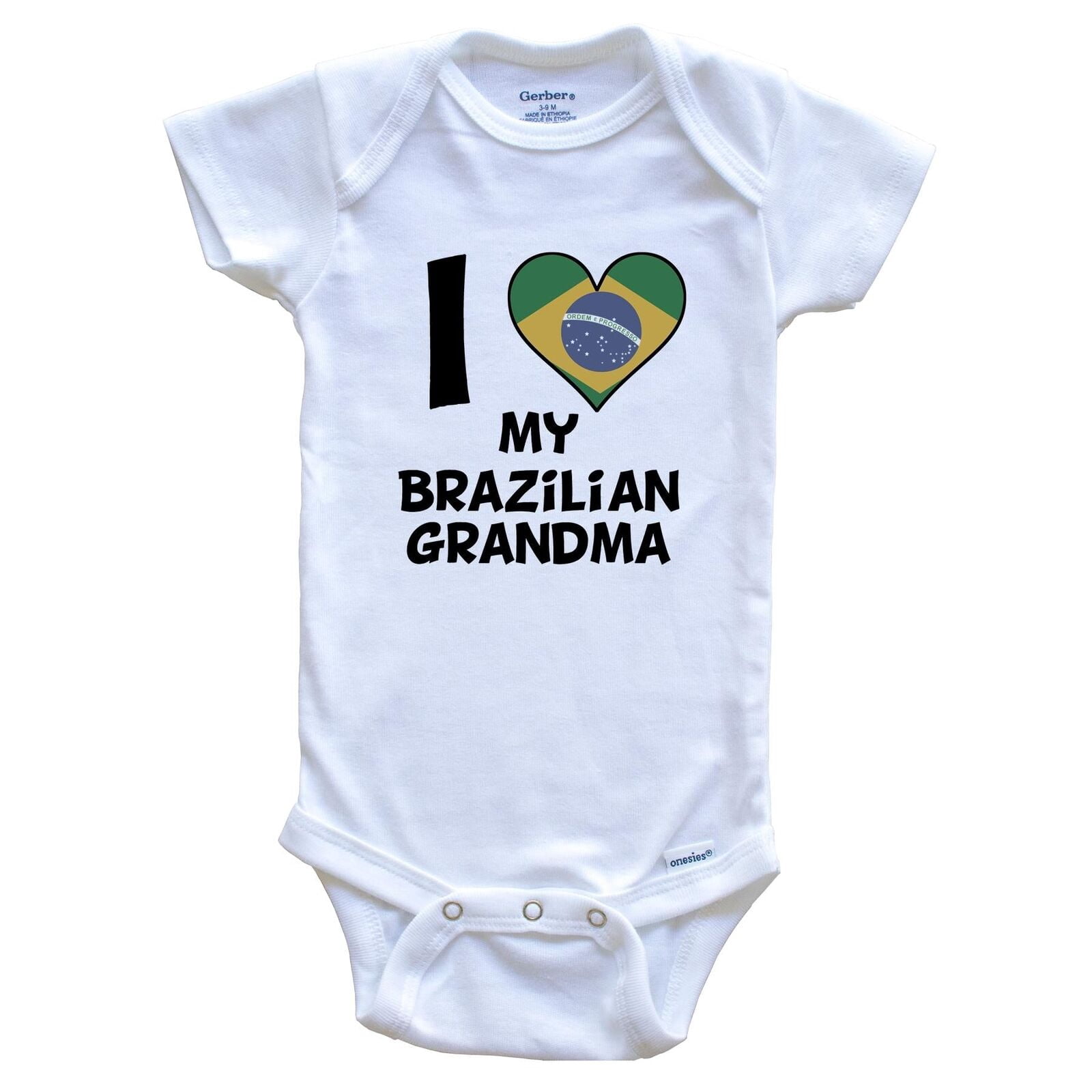 Tiny HugI Heart My Brazilian Grandma Brazil Flag One Piece Baby ...