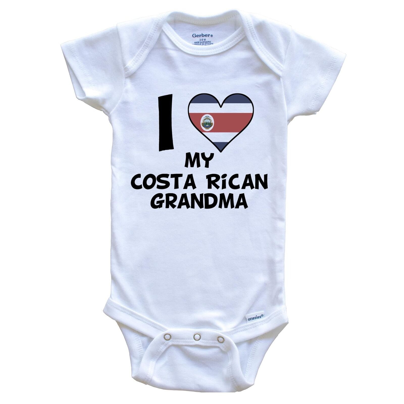 Tiny HugI Heart My Costa Rican Grandma Costa Rica Flag One Piece Baby ...
