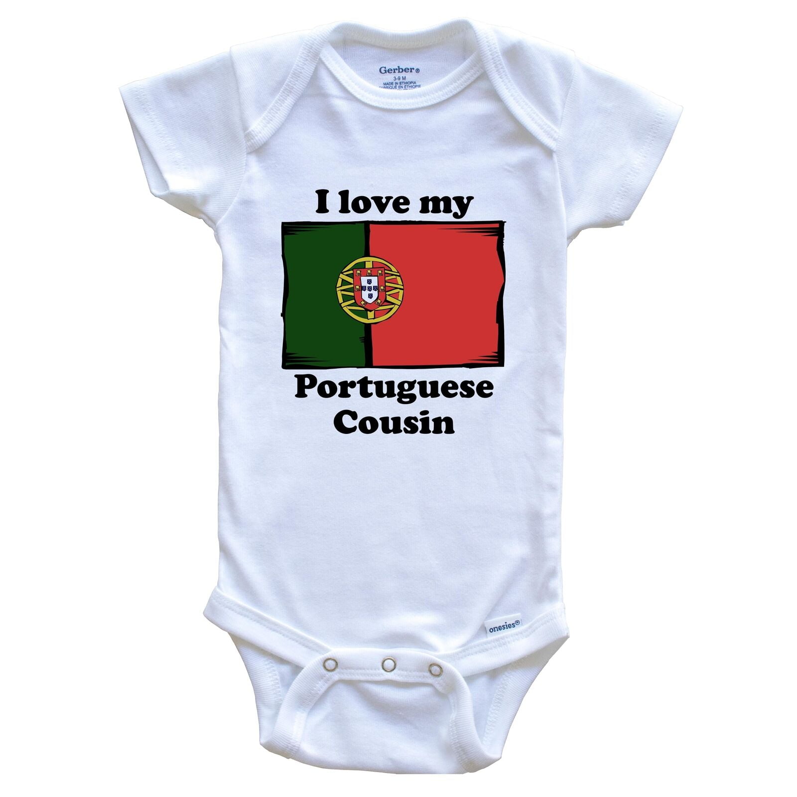 Tiny HugI Love My Portuguese Cousin Portugal Flag One Piece Baby ...