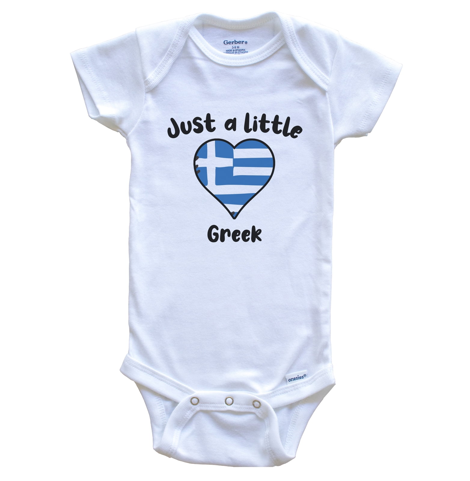 Tiny HugJust A Little Greek Cute Greece Flag Heart Baby Bodysuit, New ...