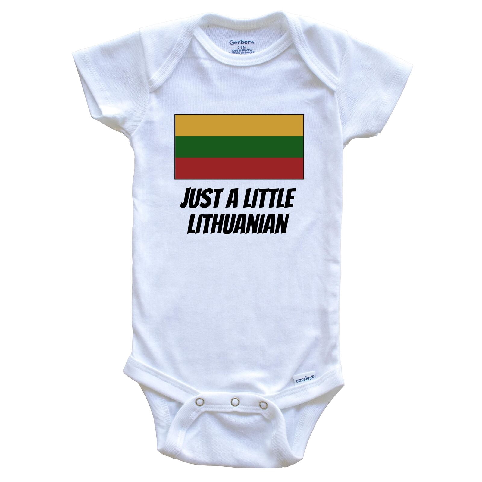 Tiny HugJust A Little Lithuanian Cute Lithuania Flag One Piece Baby ...