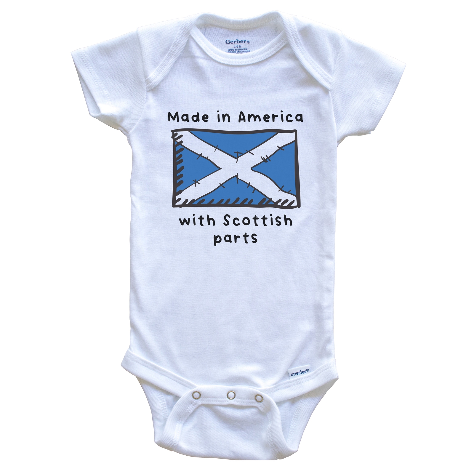 Tiny HugMade In America With Scottish Parts Scotland Flag One Piece ...