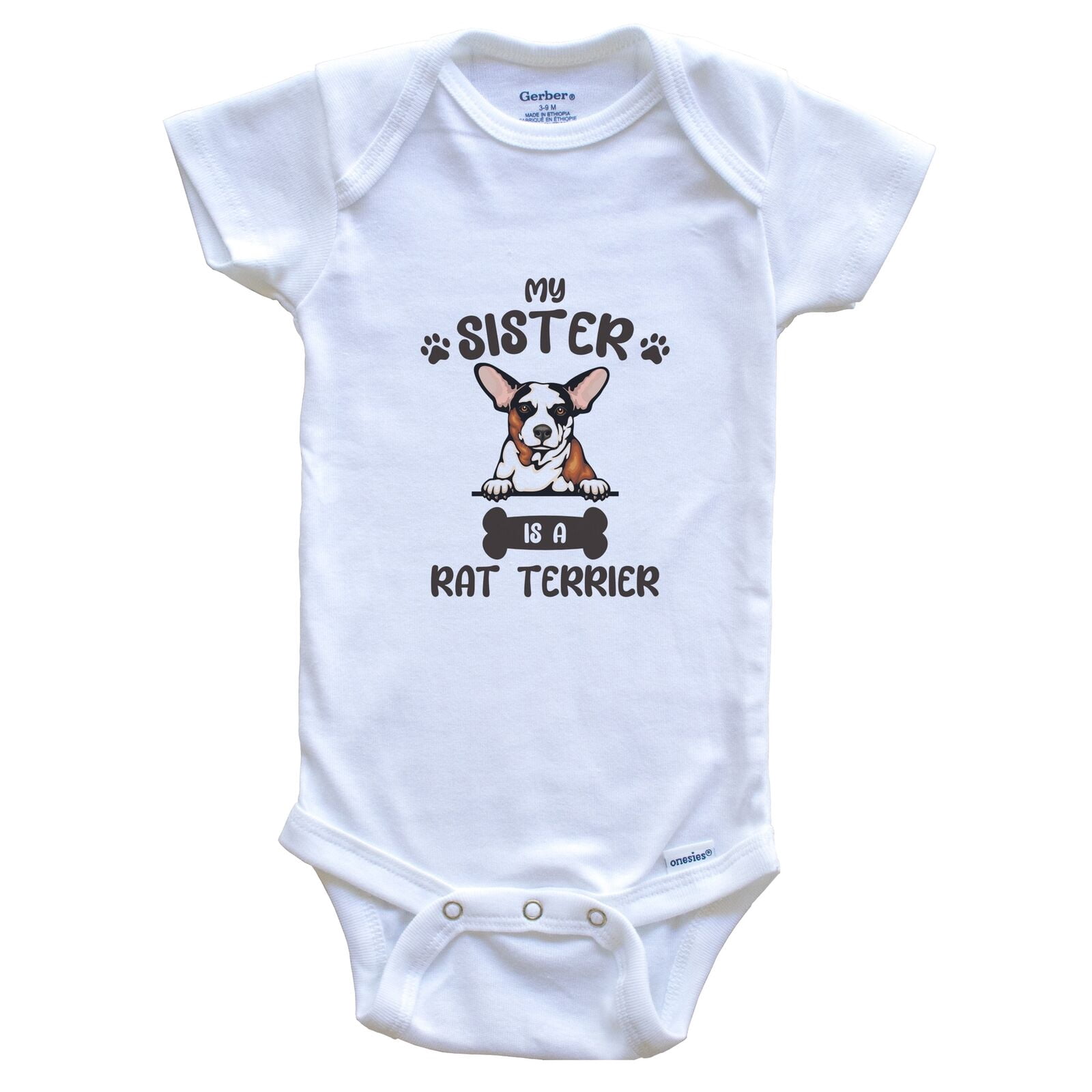 Tiny HugMy Sister Is A Rat Terrier Cute Dog Breed Baby Bodysuit, New ...