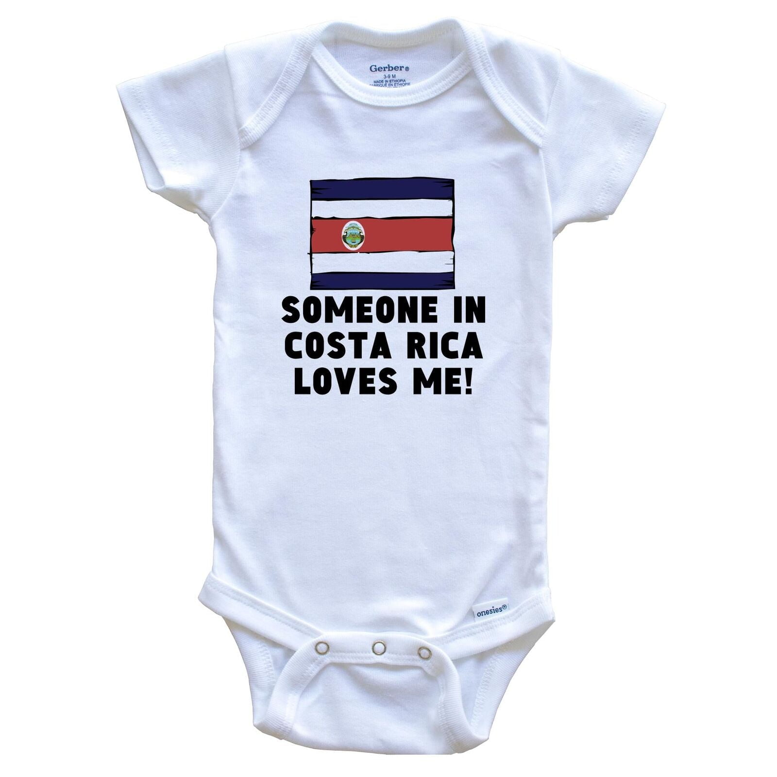 Tiny HugSomeone In Costa Rica Loves Me Costa Rican Flag Baby Bodysuit ...