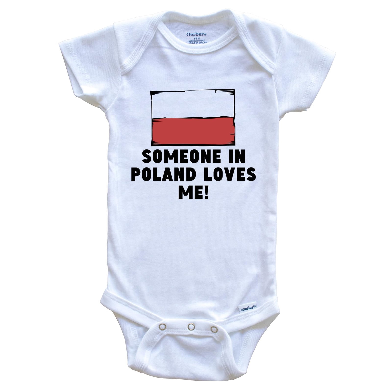 Tiny HugSomeone In Poland Loves Me Polish Flag Baby Bodysuit, New Born ...