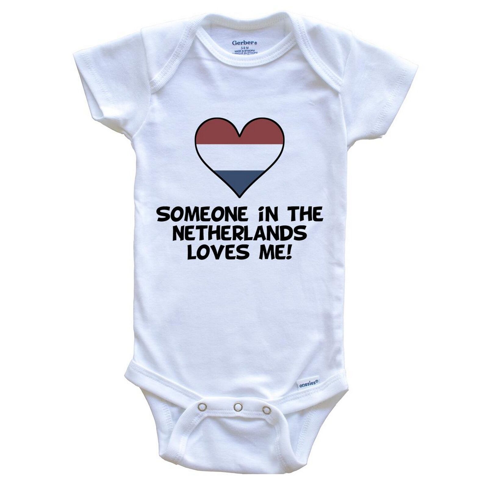 Tiny HugSomeone In The Netherlands Loves Me Dutch Flag Heart One Piece ...