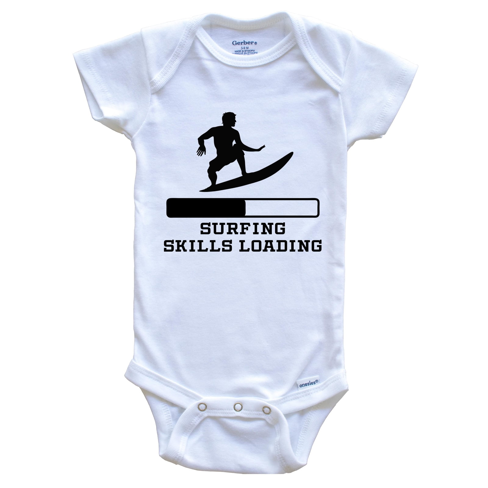 Tiny HugSurfing Skills Loading Funny Surfer Humor One Piece Baby ...