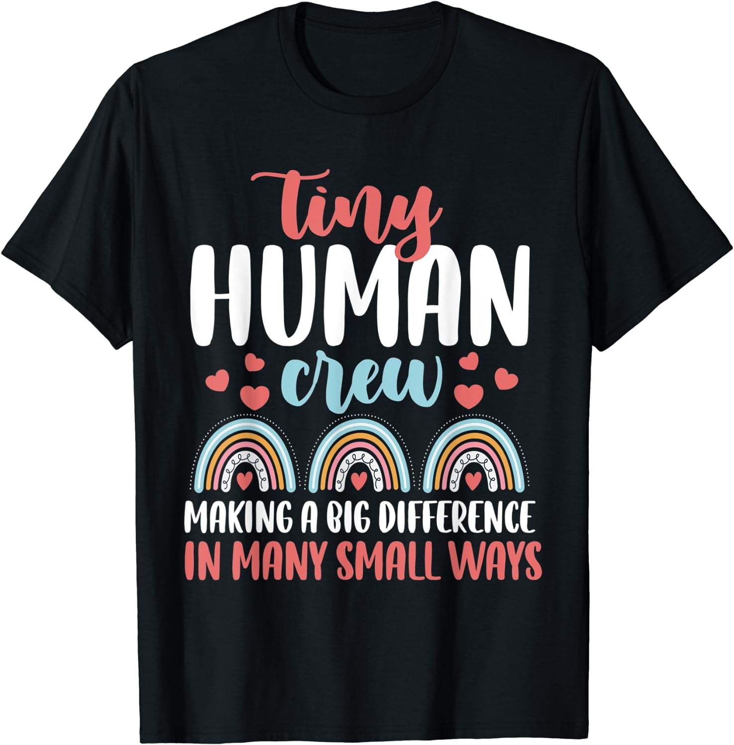 Tiny Human Crew Pediatric Nursing Crew Peds Nurse Squad T-Shirt Black ...