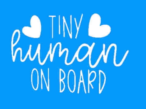 Tiny Human On Board White 6 Inch Professional Sticker for Truck, Car ...
