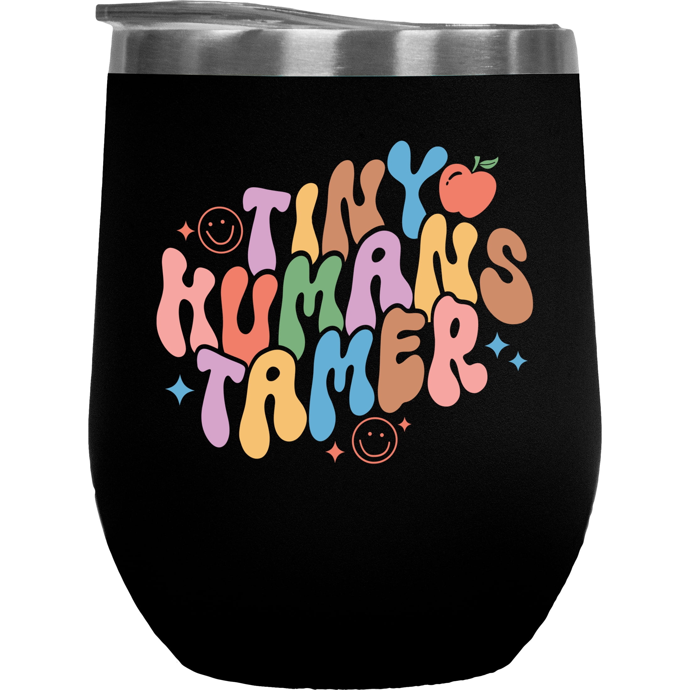 Tiny Humans Tamer Quote, Retro Groovy Wavy Text Art, Teacher Merch Gift ...