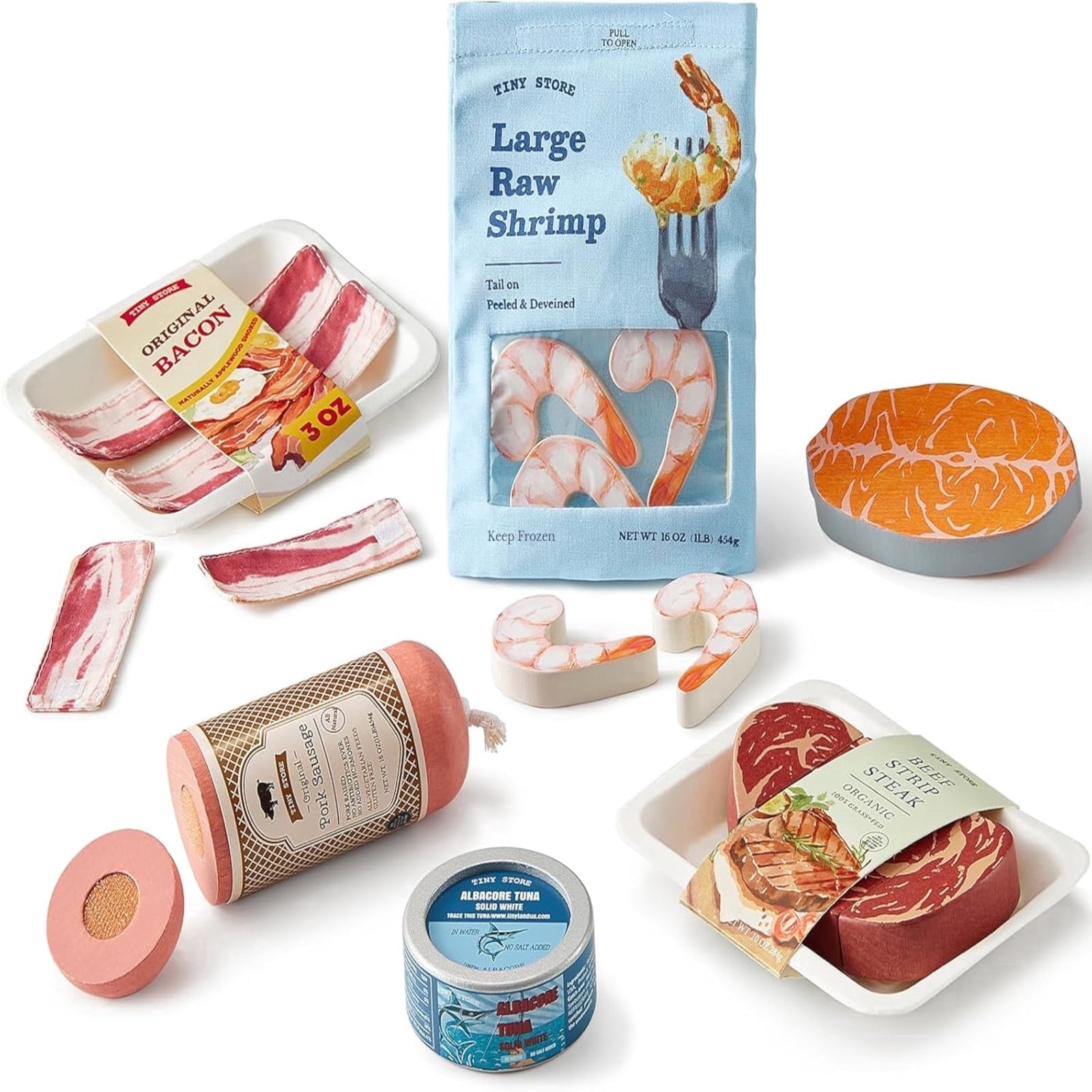 Tiny Land Play Food Set, 6 Piece Meat & Seafood Pack - Walmart.com