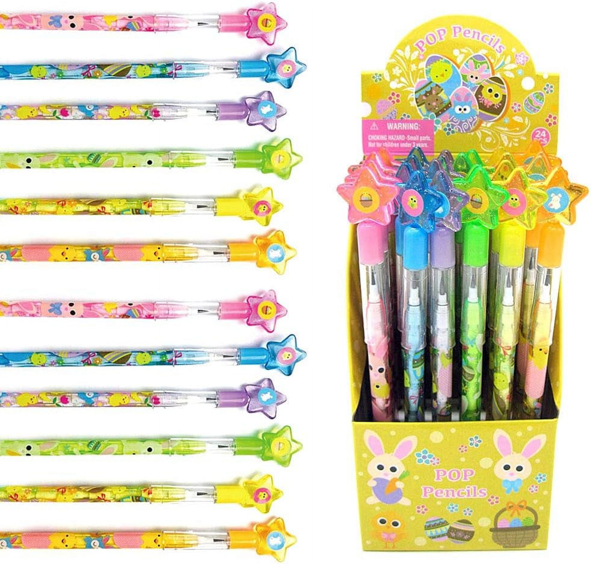 Tiny Mills 24 Pcs Easter Multi Point Stackable Push Pencil Assortment ...