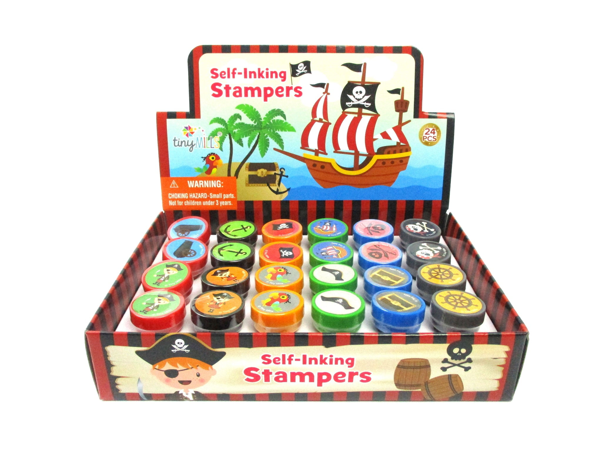 Tiny Mills Pirates Self-Inking Stampers for Kids, Birthday Parties ...