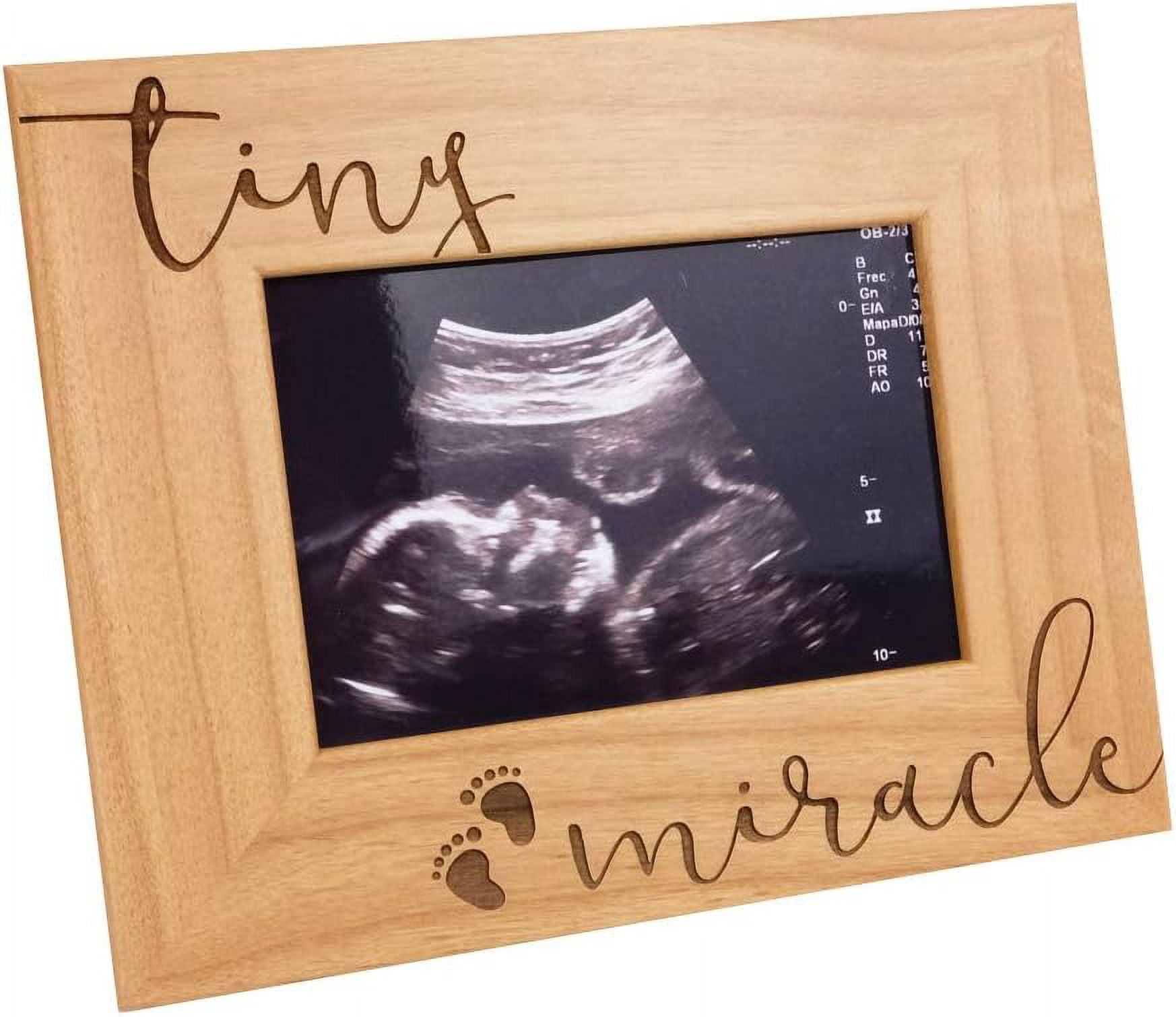 Tiny Miracle-Baby Sneaky Sonogram Wood Engraved Picture Frame with ...
