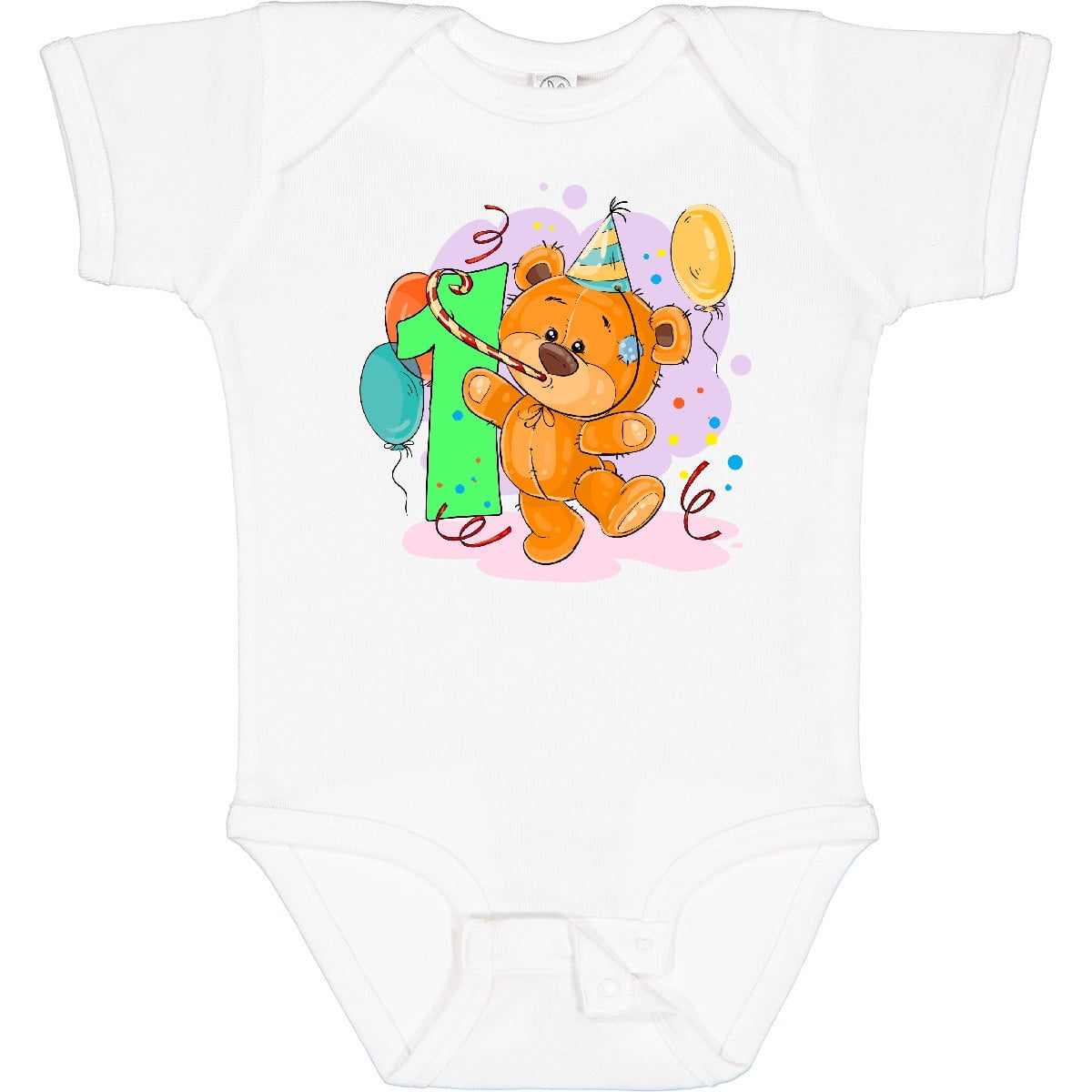 Tiny Nest 1St Birthday Teddy Bear Infant Creeper First Cute One-Piece ...