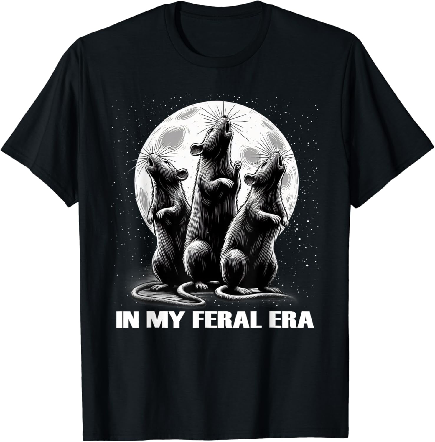 Tiny Nest 3 Rats Howling At The Moon Shirt For Man And Women - Walmart.com