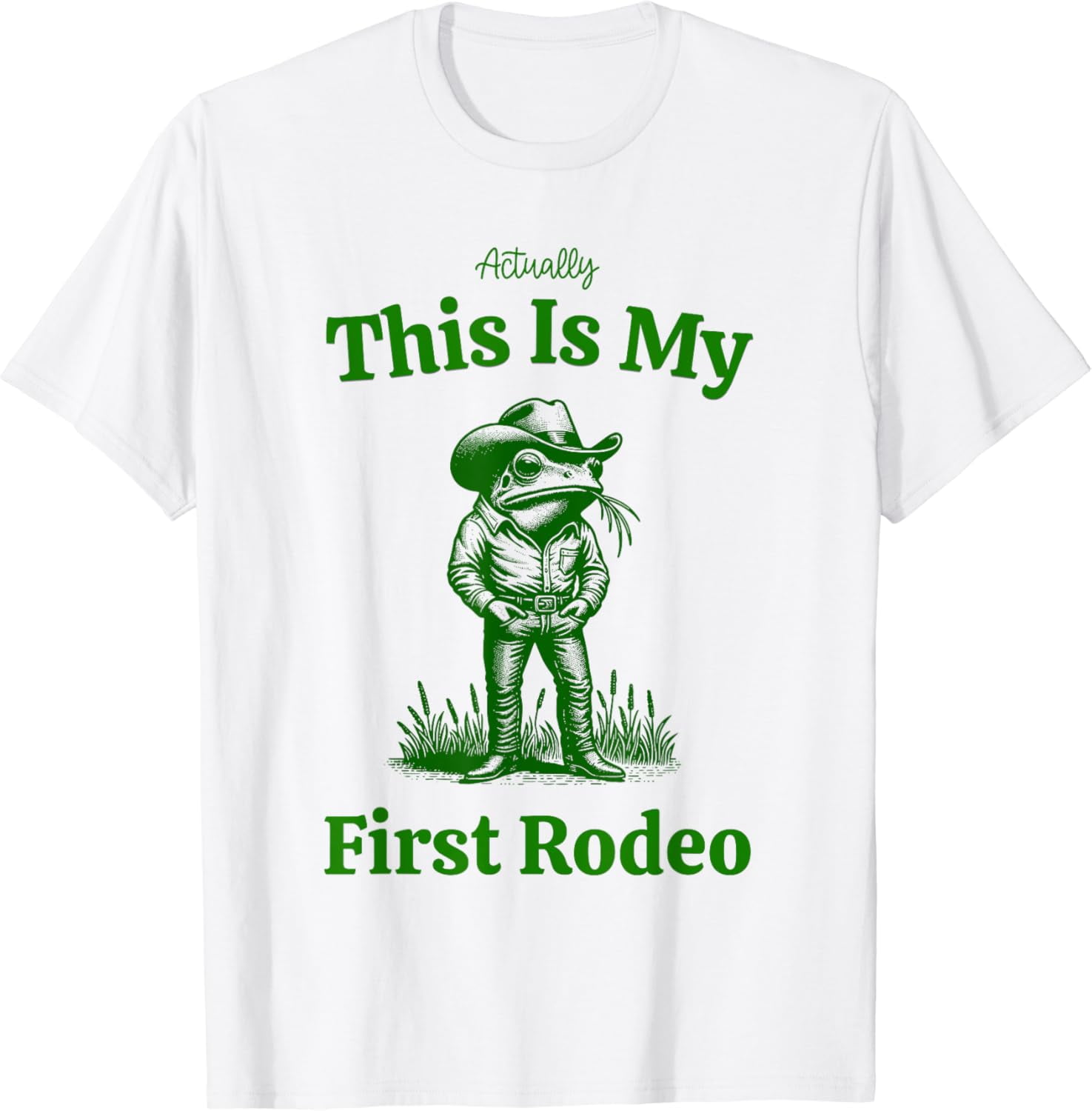 Tiny Nest Actually This Is My First Rodeo wild west Wrangler frog funny ...