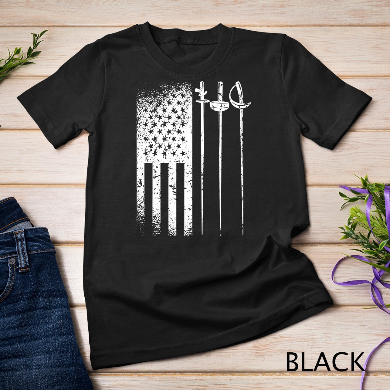 Tiny Nest American Fencing Gear Patriotic USA Flag Fencer 4th of July ...