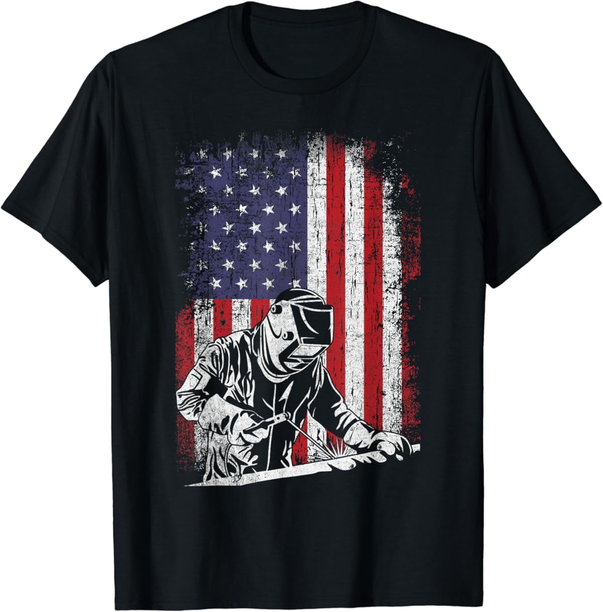 Tiny Nest American Flag Welder Welding Vintage 4Th Of July T-Shirt ...