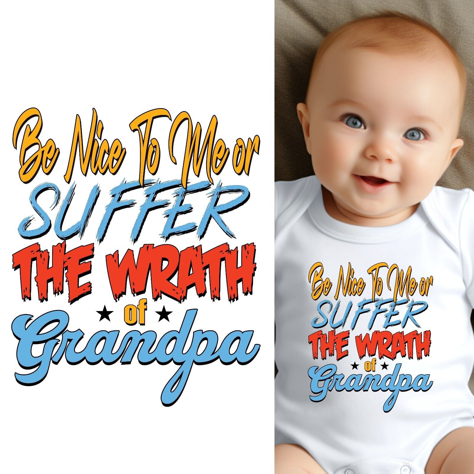 Tiny Nest Baby Bodysuit - Be Nice To Me Or Suffer The Wrath Of Grandpa ...