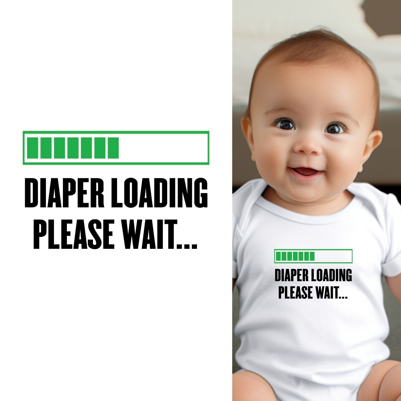 Tiny Nest Baby Bodysuit - Diaper Loading Please Wait Baby Clothes ...