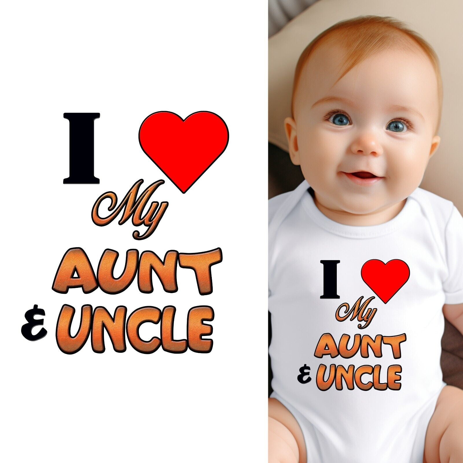 Tiny Nest Baby Bodysuit - I Love My Aunt And Uncle Cute Baby Clothes For Boys And Girls, New ...