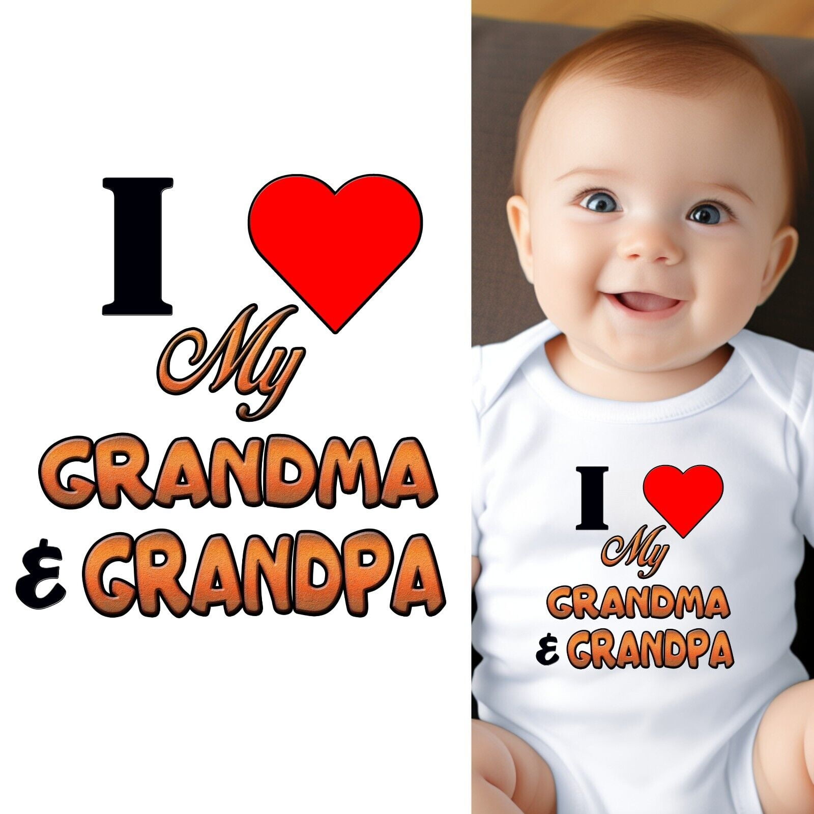 Tiny Nest Baby Bodysuit - I Love My Grandma And Grandpa Baby Clothes ...