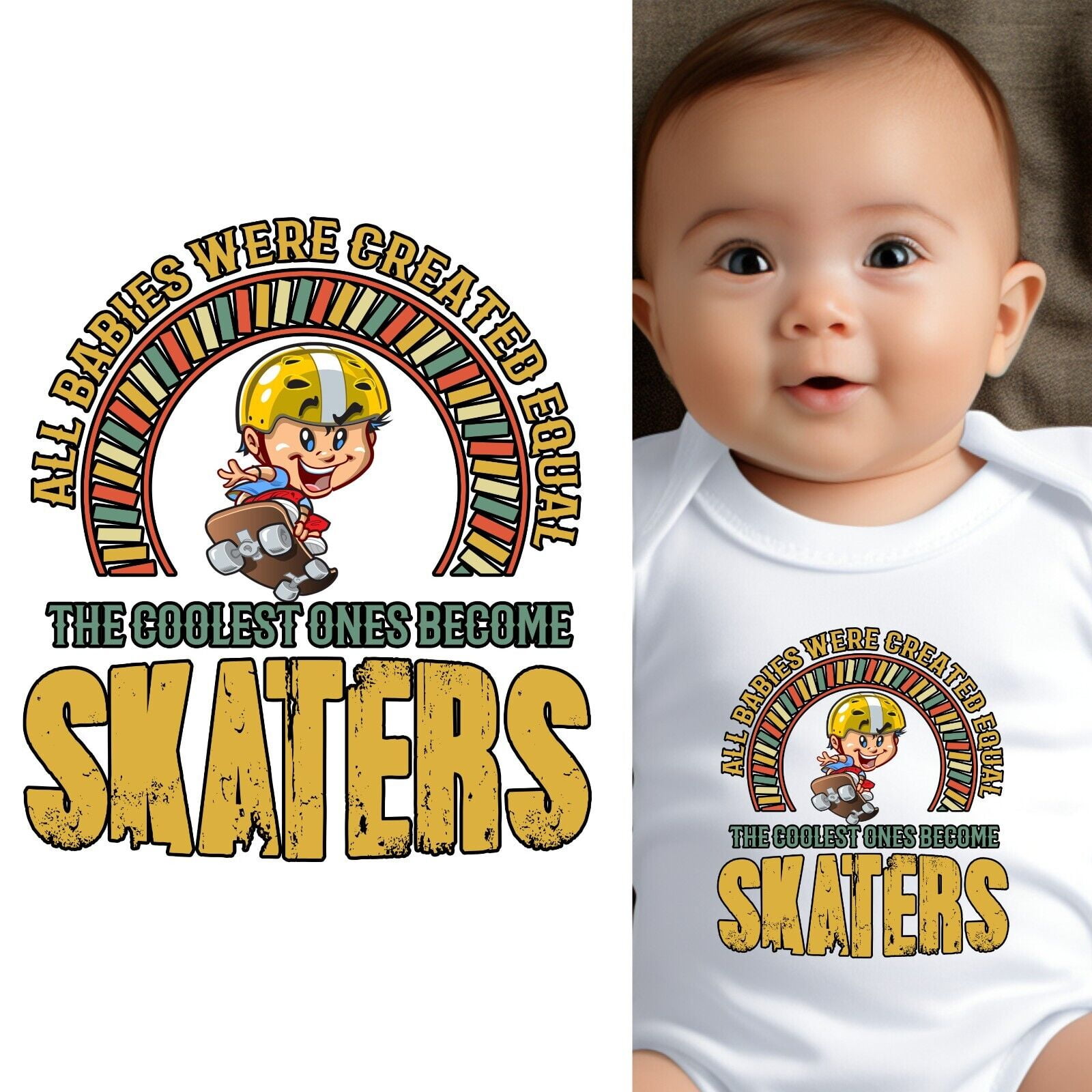 Tiny Nest Baby Bodysuit - The Coolest Become Skaters Baby Clothes For ...