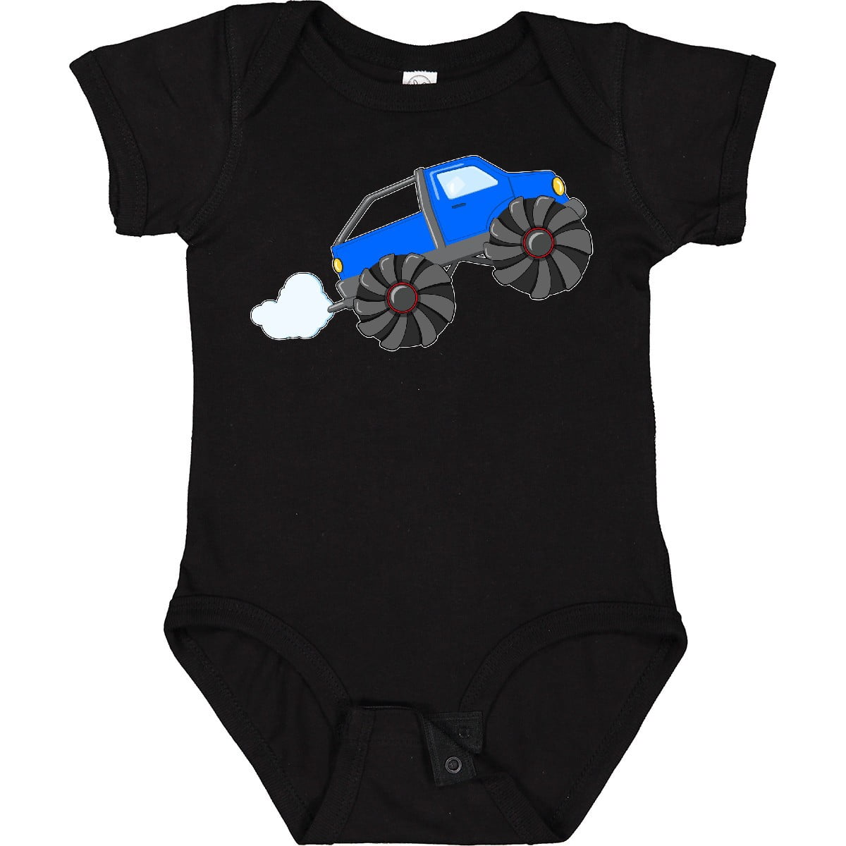 Tiny Nest Blue Monster Truck Action Baby Bodysuit Children Cars Kids ...