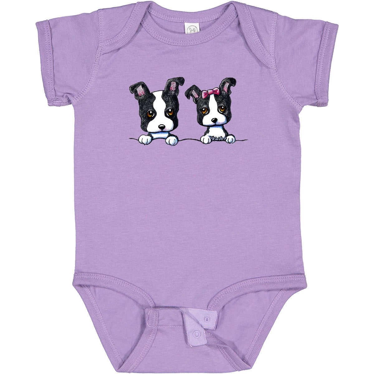 Tiny Nest Boston Terriers (Dark Apparel) Baby Bodysuit - Kiniart ...
