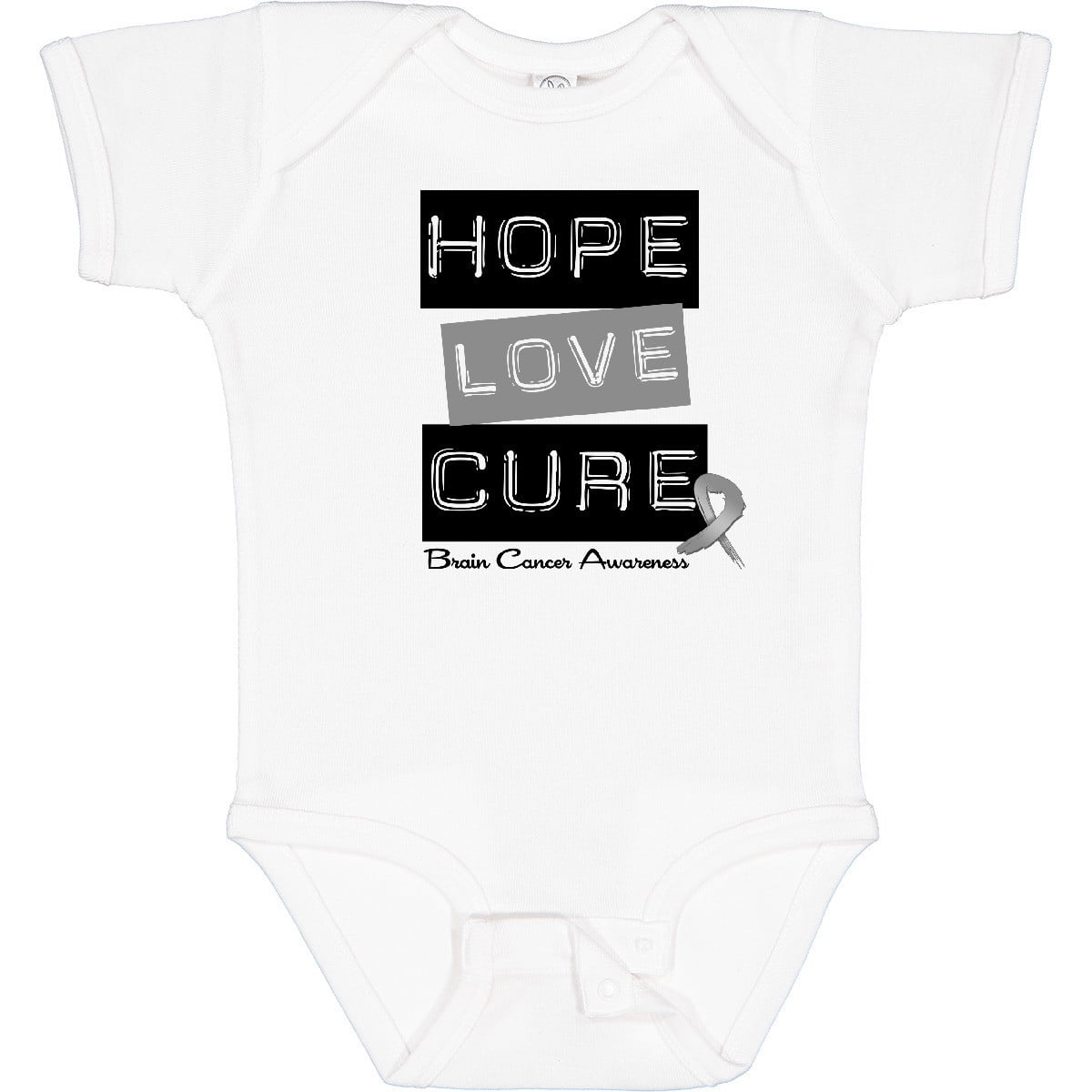 Tiny Nest Brain Cancer Hope Love Cure Baby Bodysuit - Hdd Awareness ...
