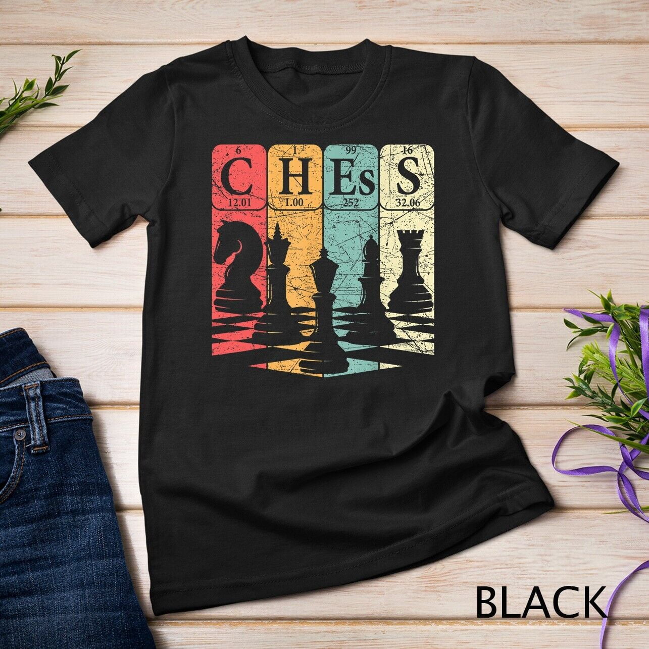 Tiny Nest Chess Periodic Table Elements Nerd Chess Player Vintage T ...